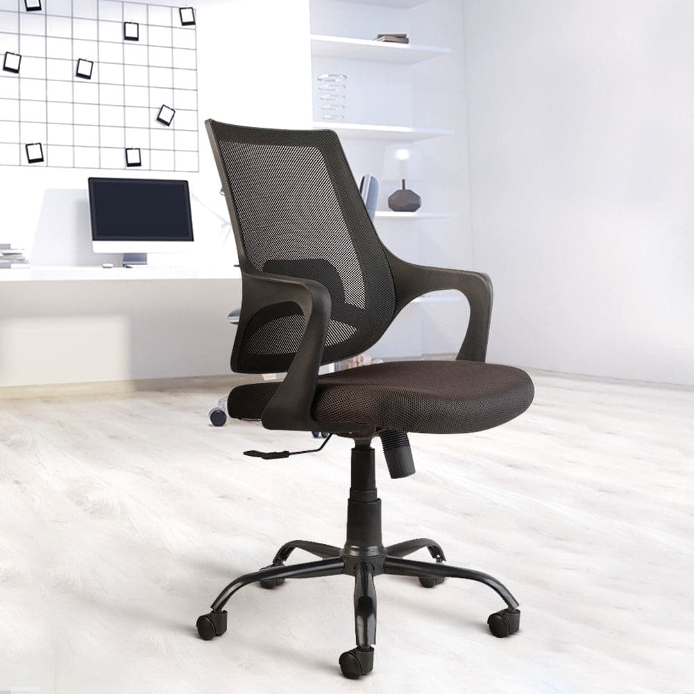 Falcon C150 Mesh Mid Back Office Chair [BLACK] - Cellbell
